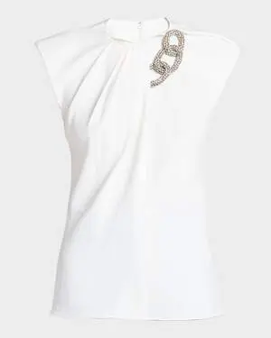 Stella McCartney Falabella Chain Crystal Top