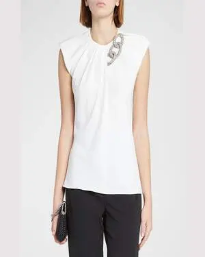 Stella McCartney Falabella Chain Crystal Top