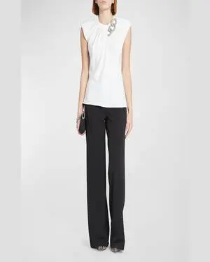 Stella McCartney Falabella Chain Crystal Top