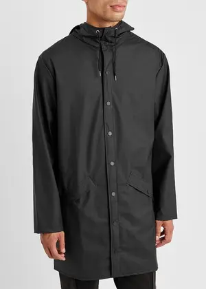 Rains Waterproof Long Raincoat - Black