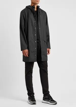 Rains Waterproof Long Raincoat - Black