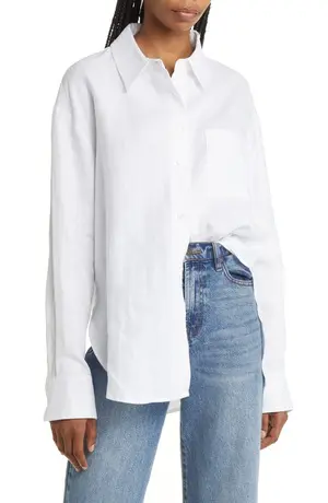 REFORMATION Will Oversize Linen Button-up Shirt