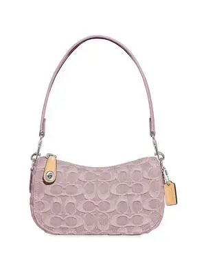 COACH Women's Swinger 20 Washed Denim Top-Handle Bag - Pale Blue - Pale Blue - Pale Purple
