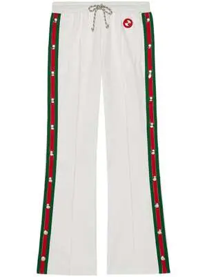 Gucci Web-stripe Press-stud Track Pants - White