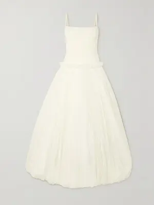 DANIELLE FRANKEL Guinevere Shirred Tulle Gown - Neutrals