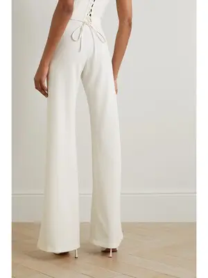 CLIO PEPPIATT Stretch-crepe Wide-leg Trousers