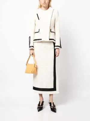 MAME KUROGOUCHI Long-sleeve Tweed Biker Jacket