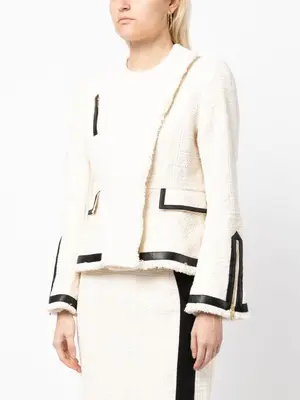 MAME KUROGOUCHI Long-sleeve Tweed Biker Jacket