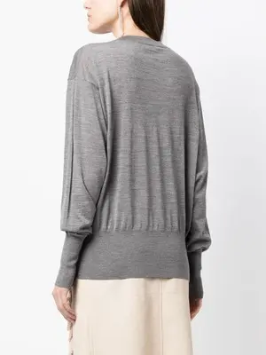 Stella McCartney Fine-knit Cut-out Jumper - Grey