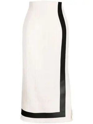 MAME KUROGOUCHI High-waisted Tweed Skirt - White