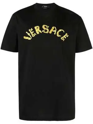 Versace Seashell Baroque Cotton T-shirt - Black