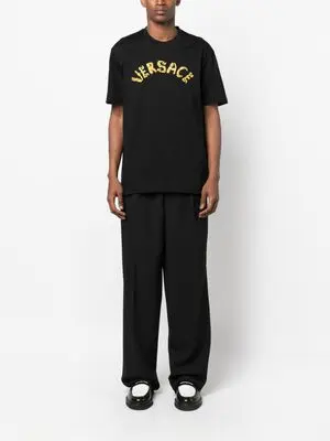 Versace Seashell Baroque Cotton T-shirt - Black