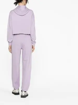 GANNI Tapered Organic Cotton Track Pants - Purple
