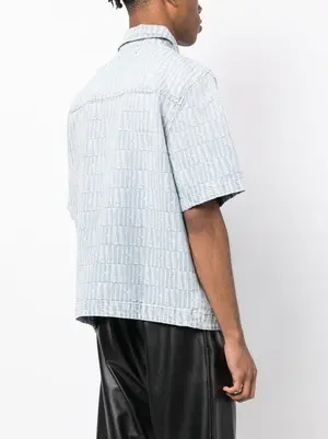 Amiri Jacquard-logo Denim Shirt