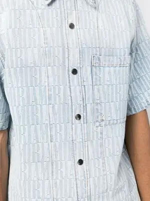 Amiri Jacquard-logo Denim Shirt
