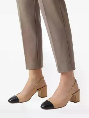 SCAROSSO Miranda 65mm Leather Pumps - Neutrals
