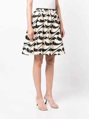 JNBY Abstract-pattern Cotton Midi Skirt