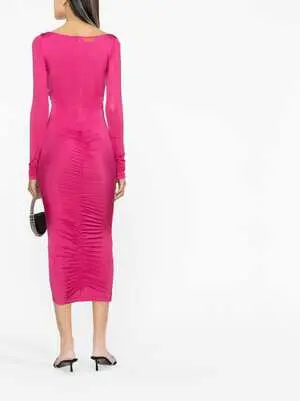 Versace Cut-out Lace-up Midi Dress - Pink