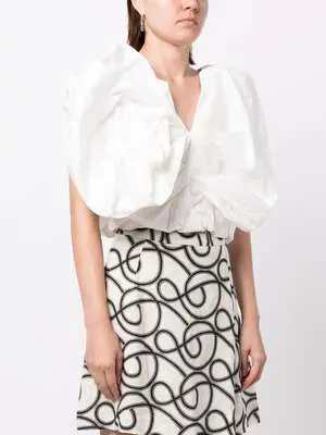 JNBY Ruffled Cotton Cropped Top