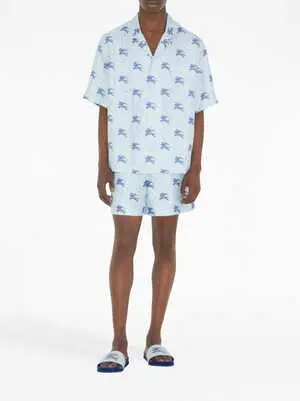 Burberry Tb-monogram Silk Shorts - Blue