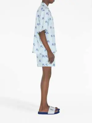 Burberry Tb-monogram Silk Shorts - Blue