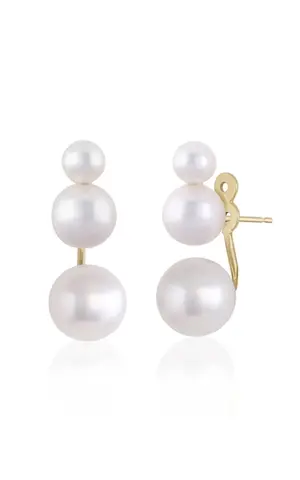 WHITE/SPACE Pila 14k Yellow Gold Pearl Floater Earrings