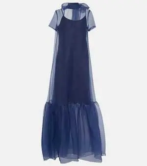 Staud Calluna Organza Gown - Blue