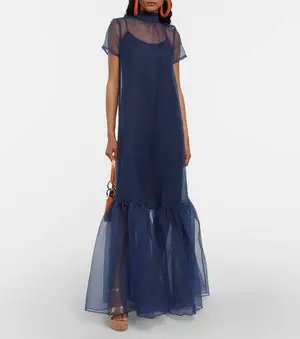 Staud Calluna Organza Gown - Blue