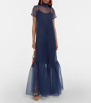 Staud Calluna Organza Gown - Blue