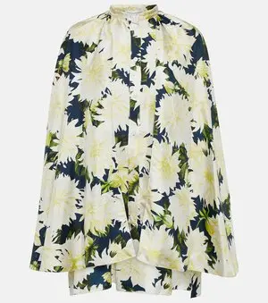 Oscar De La Renta Floral Blouse - White