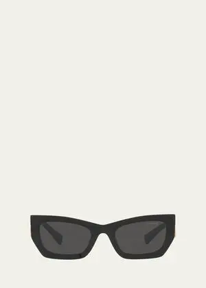 Miu Miu Logo Rectangle Acetate Sunglasses