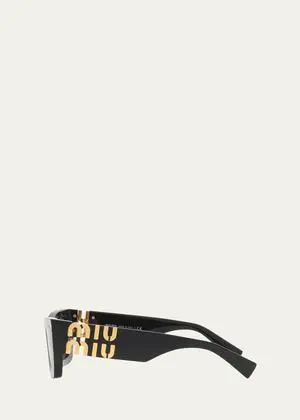 Miu Miu Logo Rectangle Acetate Sunglasses