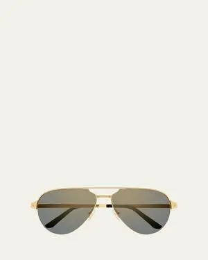 Cartier Half-rim Aviator Sunglasses - Bronze/gold