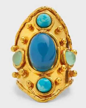 Sylvia Toledano Sylvia Toledano Little Byzance Adjustable Ring Larimar