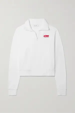 SPORTY & RICH - + Prince Embroidered Cotton-terry Sweatshirt