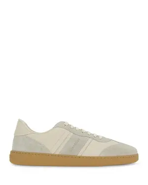 FERRAGAMO Achille Lace Up Leather Sneakers - Mascarpone