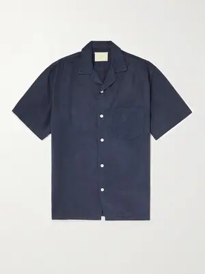 Portuguese Flannel Dogtown Convertible-collar Tencel™ Lyocell Shirt - Blue