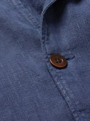 Portuguese Flannel Labura Slim-fit Linen Jacket - Blue