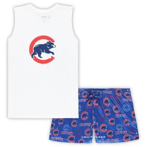 CONCEPTS SPORT Chicago Cubs Tank Top And Shorts Sleep Set - White