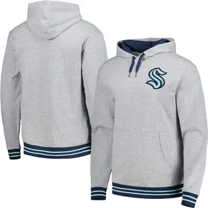 Mitchell & Ness Seattle Kraken Classic French Terry Pullover Hoodie - Heather Gray