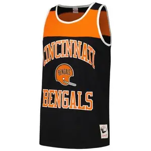 Mitchell & Ness Orange Cincinnati Bengals Heritage Colorblock Tank Top