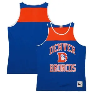 Mitchell & Ness Orange Denver Broncos Gridiron Classics Heritage Colorblock Tank Top - Royal