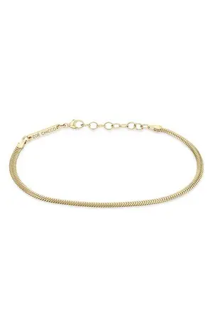 Zoe Chicco 14k Gold Flat Snake Chain Bracelet - 14k Yellow Gold