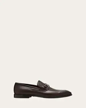 FERRAGAMO Foster Gancini Bit Loafers - Brown