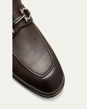 FERRAGAMO Foster Gancini Bit Loafers - Brown