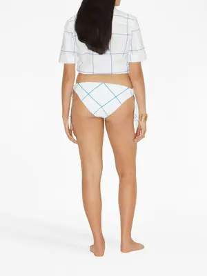 Burberry Checked Cropped Shirt - White