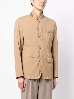 Herno Button-up Single-breasted Blazer - Brown