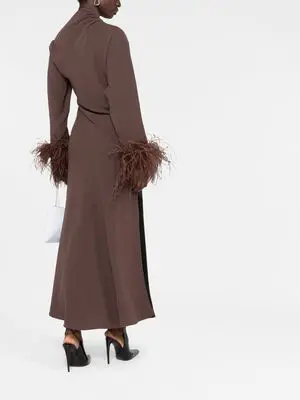 16Arlington Adelaide Feather-trim Midi Dress