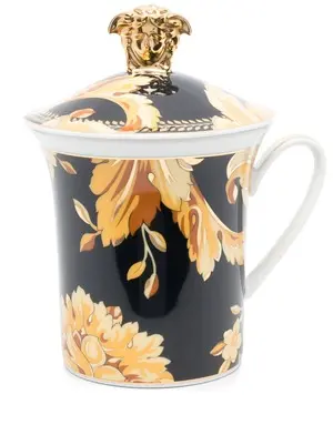 Versace X Rosenthal Vanity Barocco Print Mug - Black