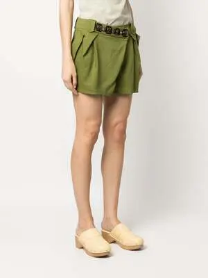 Alberta Ferretti Stone-detailing Low-rise Mini Shorts